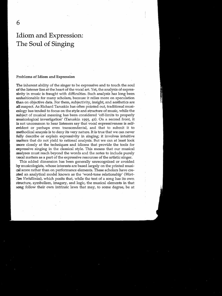 Stark - Bel Canto - Chapter 6 - Idiom and Expression | PDF | Musicology ...