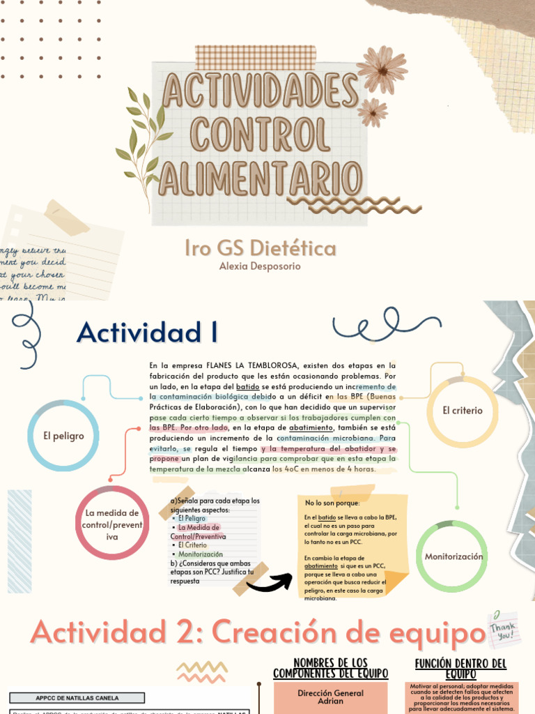 Actividades Control Alimentario | PDF | Leche