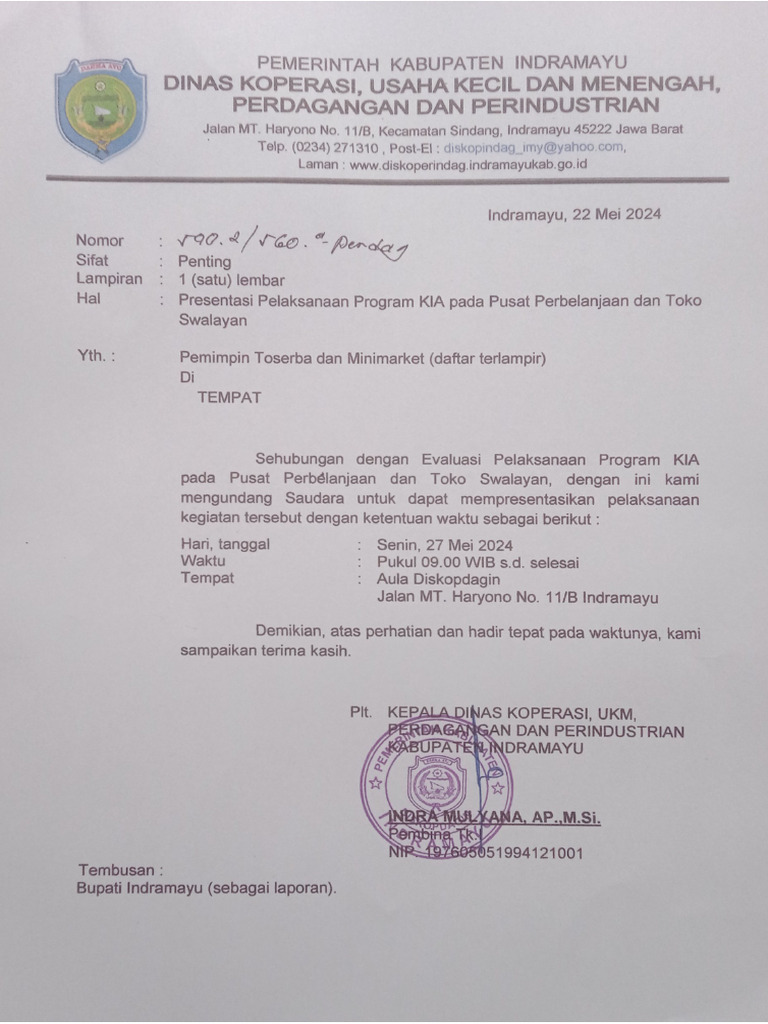 Undangan Presentasi Program KIA | PDF