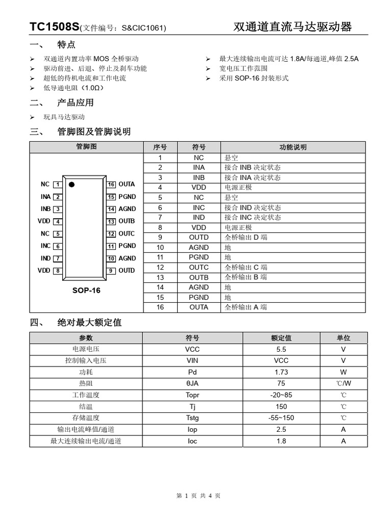 Shenzhen Fuman Elec TC1508S - C89480 | PDF
