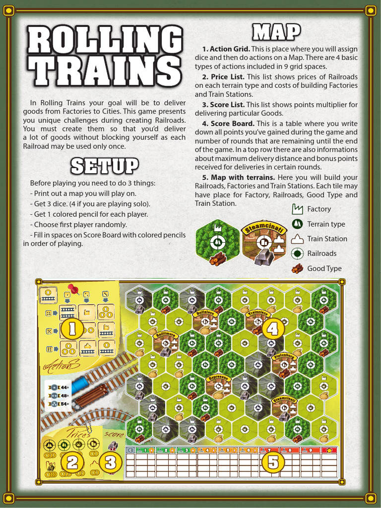 Rolling - Trains Rulebook - Color | PDF | Rail Transport | Gaming