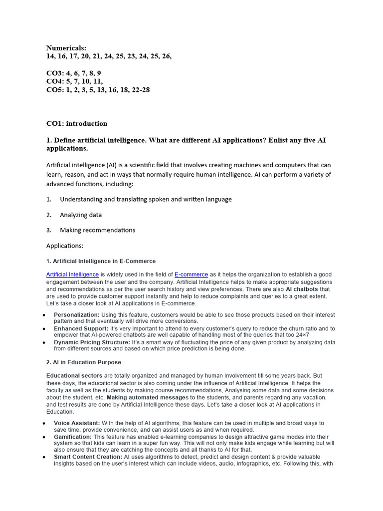 AI Endsem | PDF | Artificial Intelligence | Intelligence (AI) & Semantics