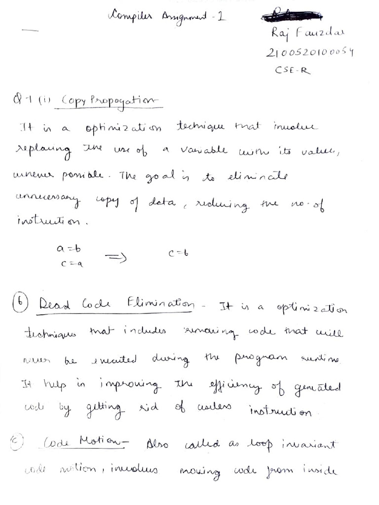 Insha Khan (2100520100033) Compiler | PDF