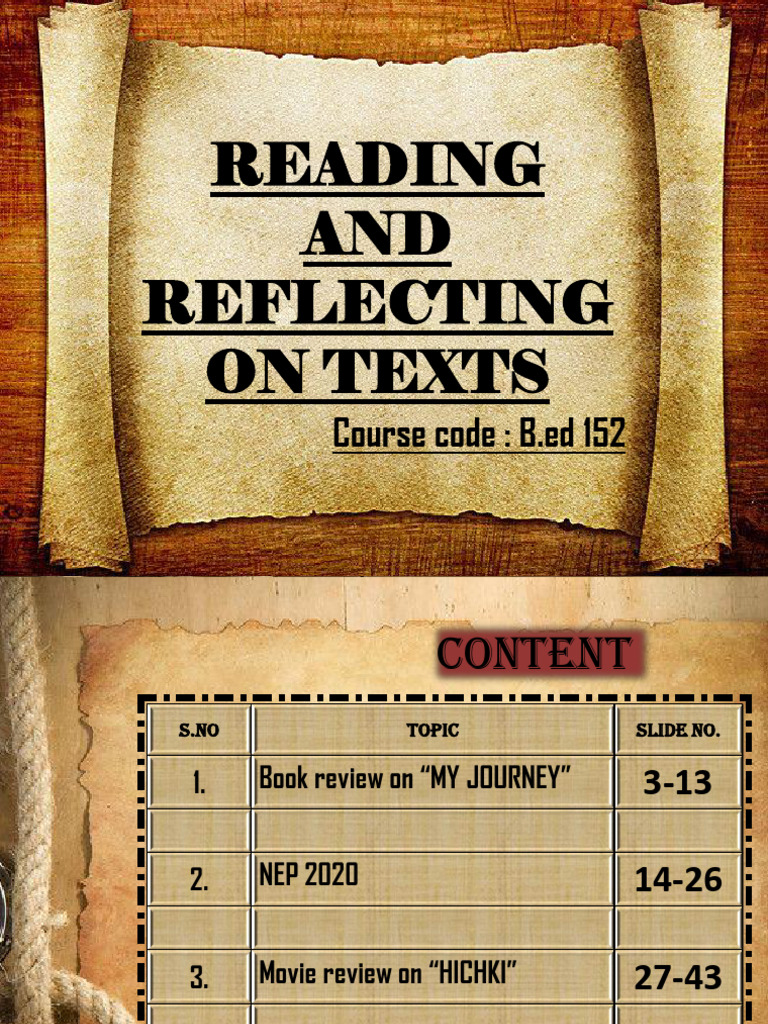 Reading and Reflecting On Texts | PDF