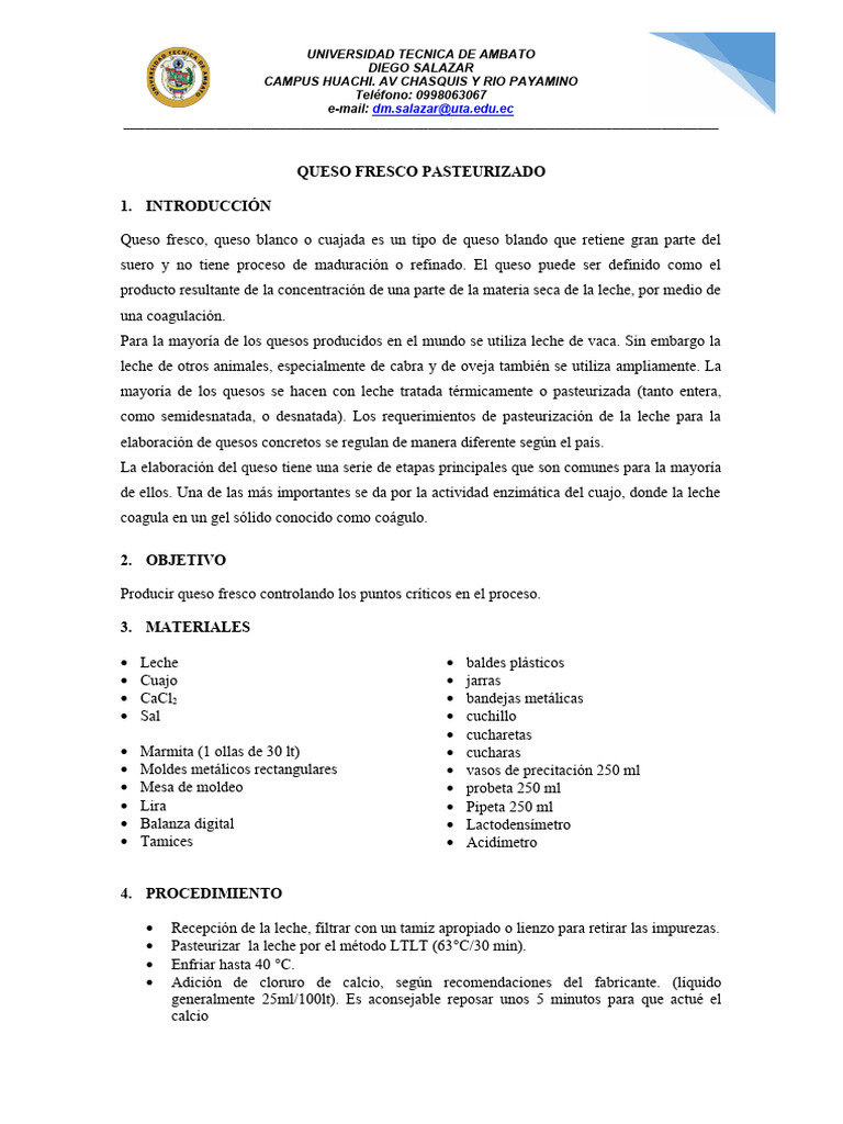 APE 5 Queso Fresco y Queso Mozarella | PDF | Queso Mozzarella | Queso