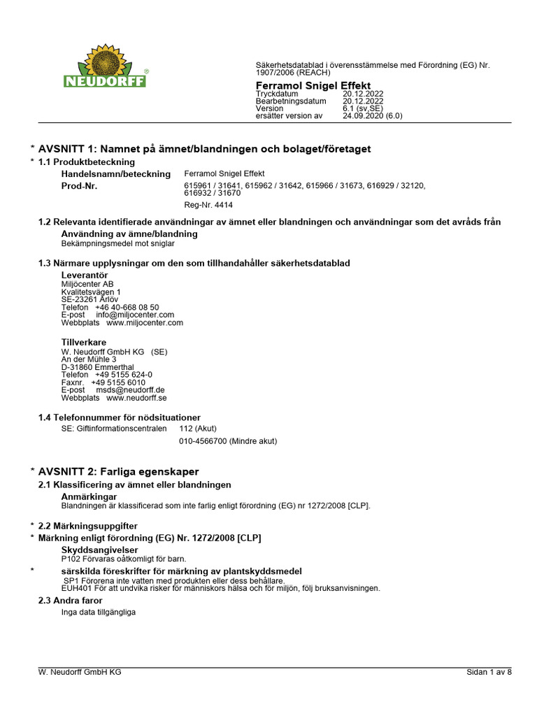 Ferramol Snigel Effekt | PDF