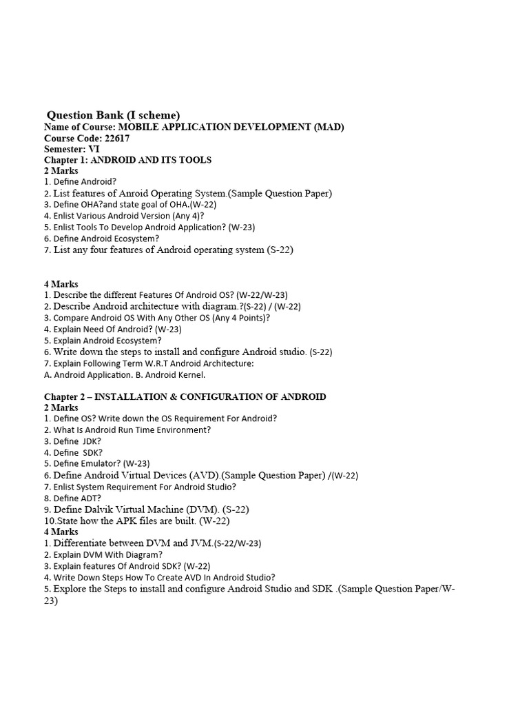 QB Mad | PDF | Android (Operating System) | Software Engineering