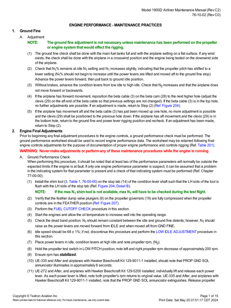 ML B 1900d b19dmm598 | PDF | Aircraft | Engines