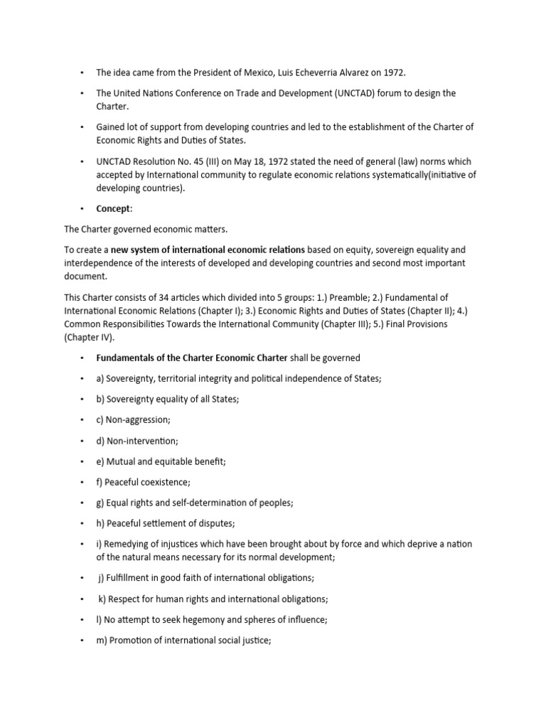 Economic Charter | Download Free PDF | International Relations | Government