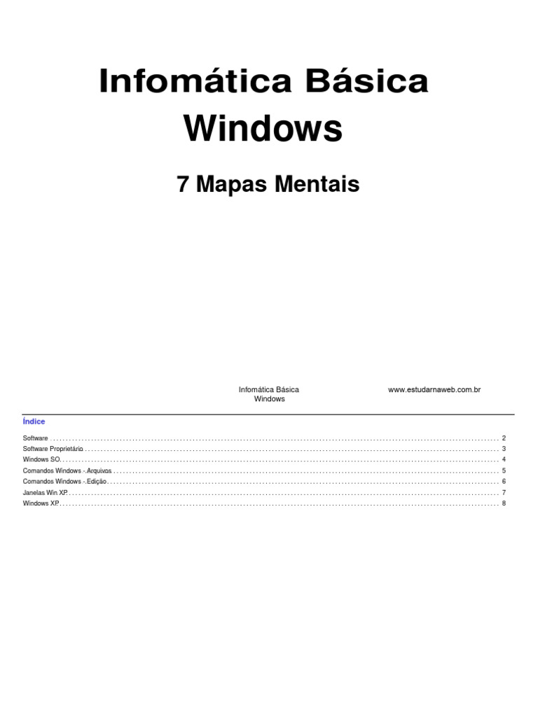 Mapa Mental Windows | PDF | Microsoft Windows | Famílias de sistemas operacionais