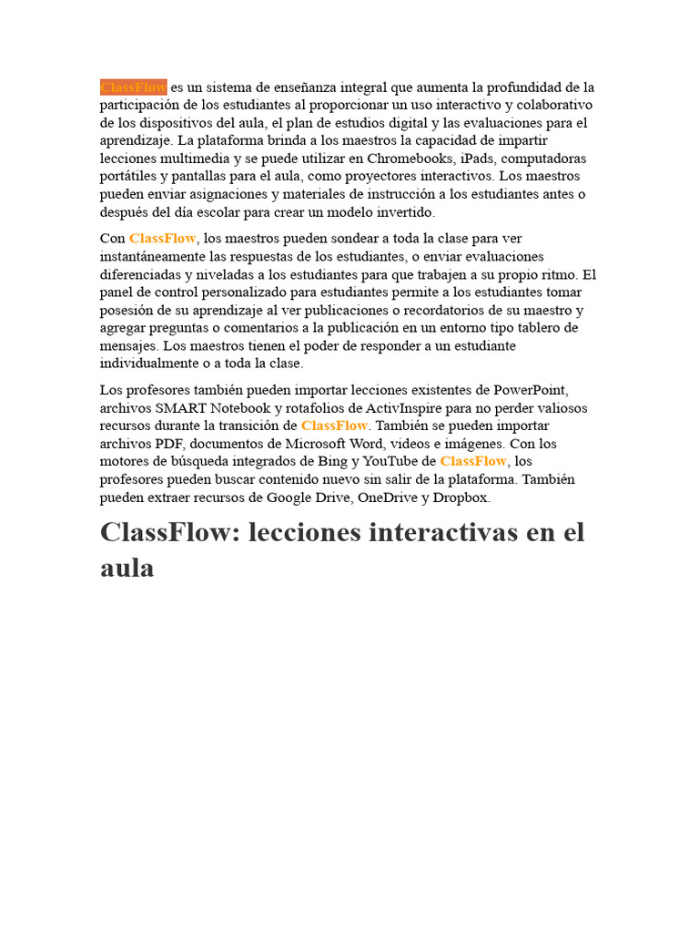 ClassFlow | PDF | Tecnologia Educacional | Multimedia