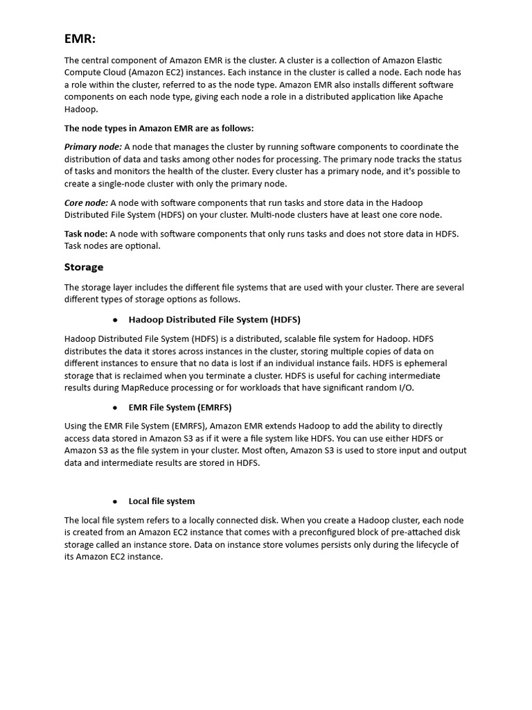 EMR (1) | PDF | Apache Hadoop | Apache Spark