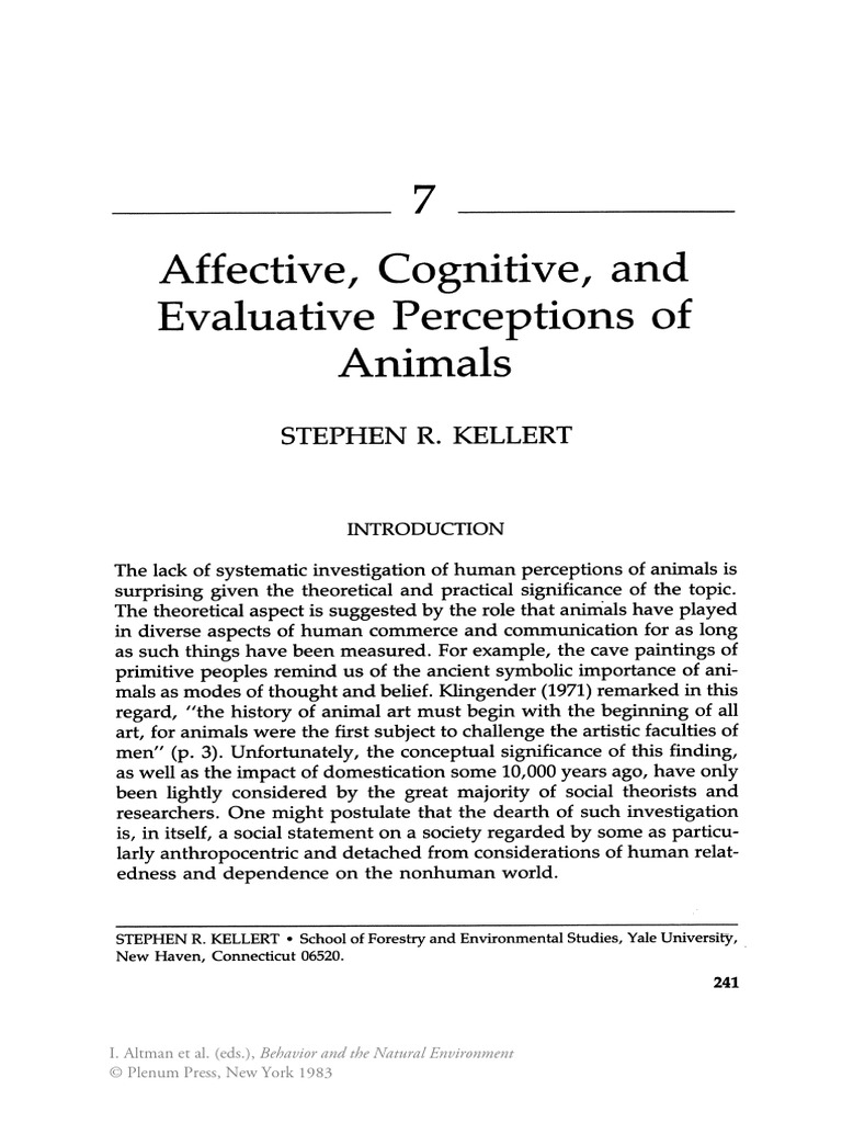 kellert1983 Affective, Cognitive, and Evaluative Perceptions of Animals ...