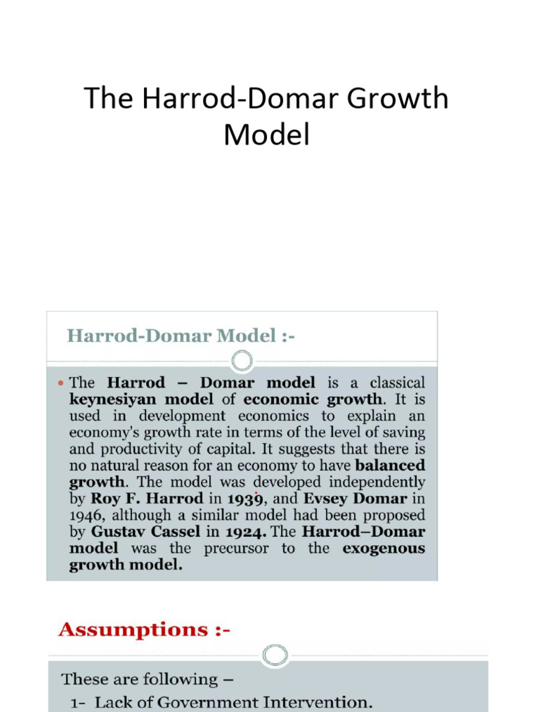 The Harrod-Domar Growth Model | PDF | Economic Growth | Gross Domestic ...