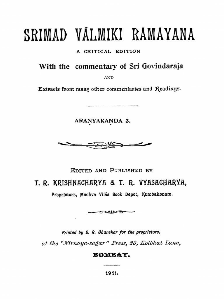 3.Valmiki.ramayana Aranya.kanda | PDF