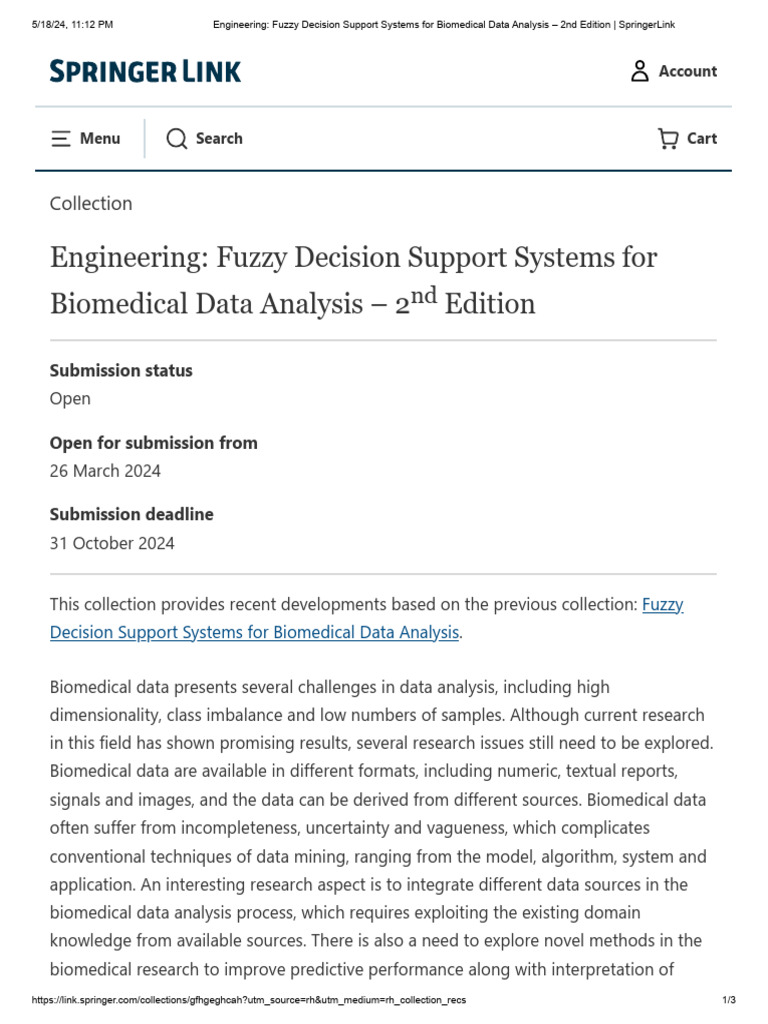 Engineering - Fuzzy Decision Support Systems For Biomedical Data ...