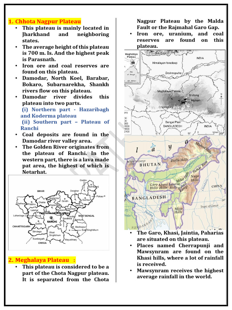 Chhota Nagpur Plateau | PDF