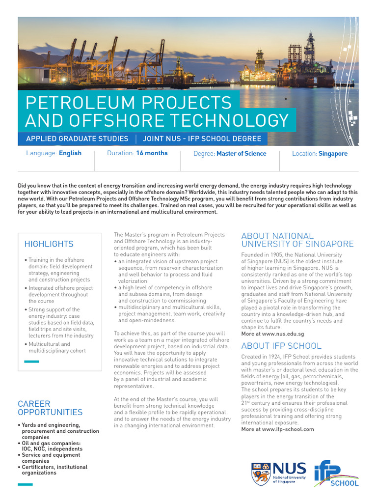 Petroleum Projects and Offshore Technology: Applied Graduate Studies ...