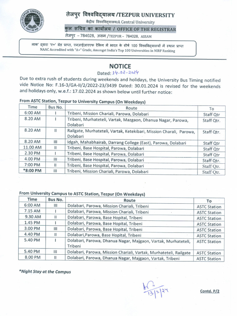 Bus Timing 14 2 2024 | PDF