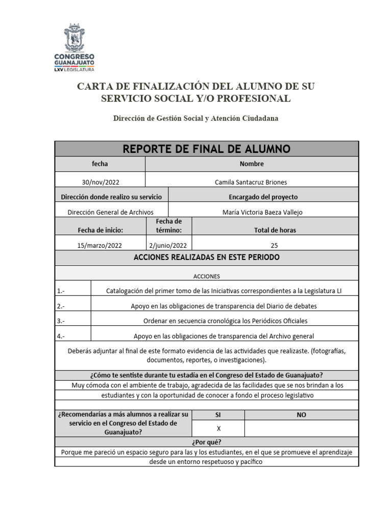 Reporte de Final de Alumno (Ra) | PDF