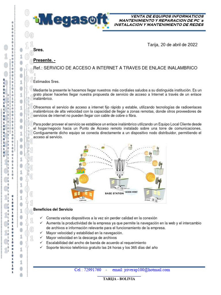 Propuesta Servicio Acceso Internet-monumental | PDF | Internet | Inalámbrico