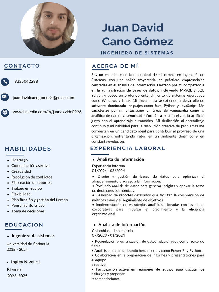 Currículum Vitae CV de Mujer Minimalista Azul | Descargar gratis PDF ... Currículum Vitae CV de Mujer Minimalista Azul | Descargar gratis PDF ...