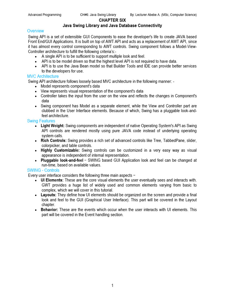 Java ch6 | PDF | Databases | Class (Computer Programming) Java ch6 | PDF | Databases | Class (Computer Programming)