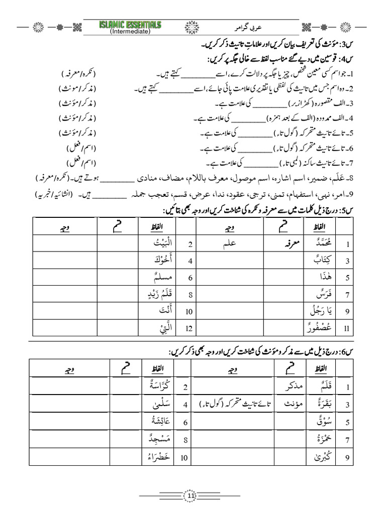 IE 24 Intermediate - N-3 Arabic Grammar | PDF