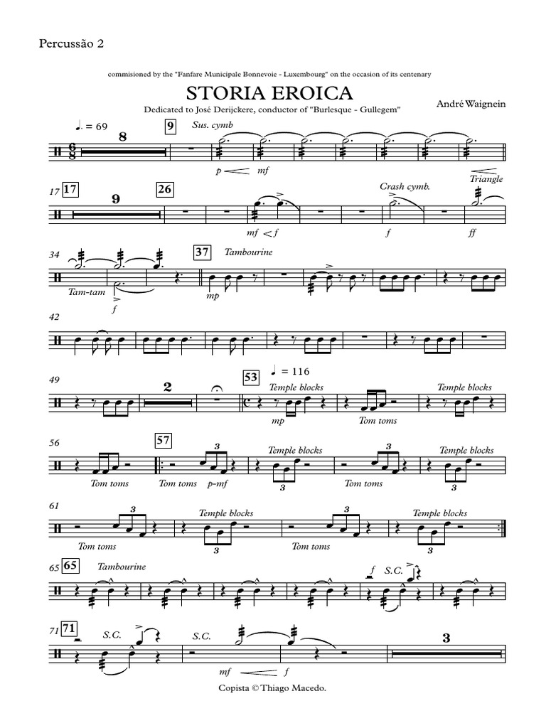 Storia Eroica - Percussion 2 | PDF