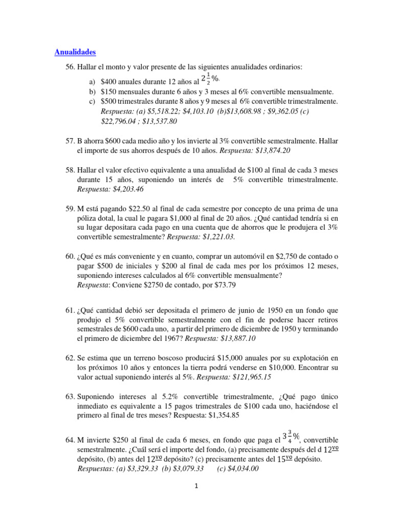 Practica Final, Anualidades | PDF | Economias