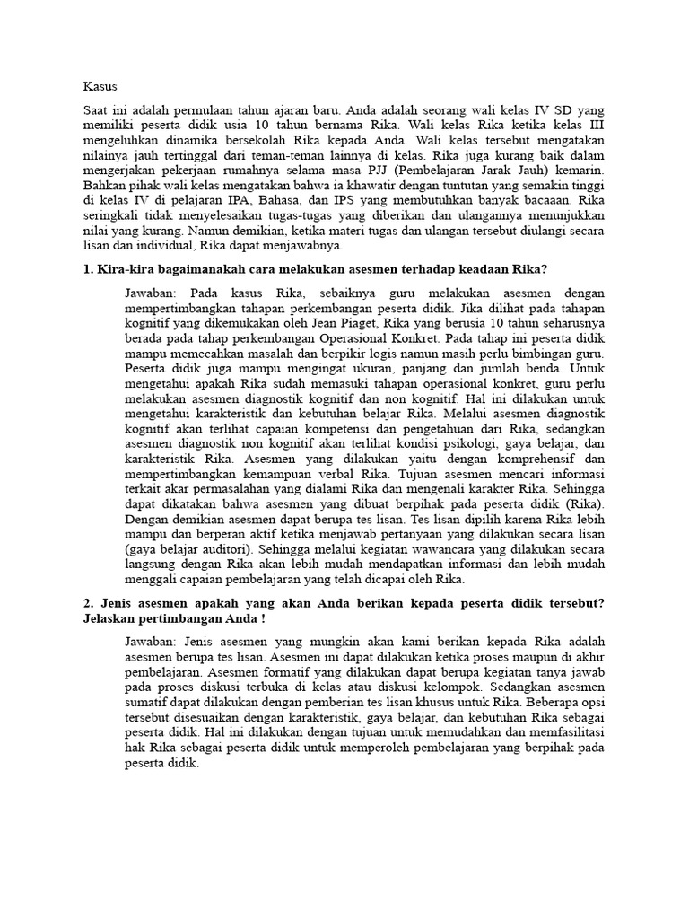 Asesmen Tepat untuk Rika | PDF | Karier & Perkembangan | Kesehatan Holistik