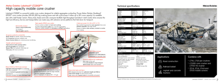 Brochure Lokotrack lt220gp Metso Outotec EN | PDF | Manufactured Goods