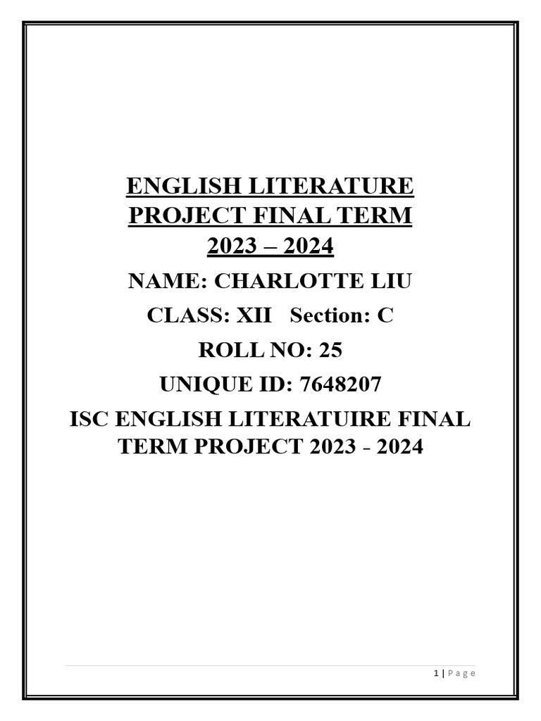 English Literature Project Final Term | PDF | Psychological Trauma