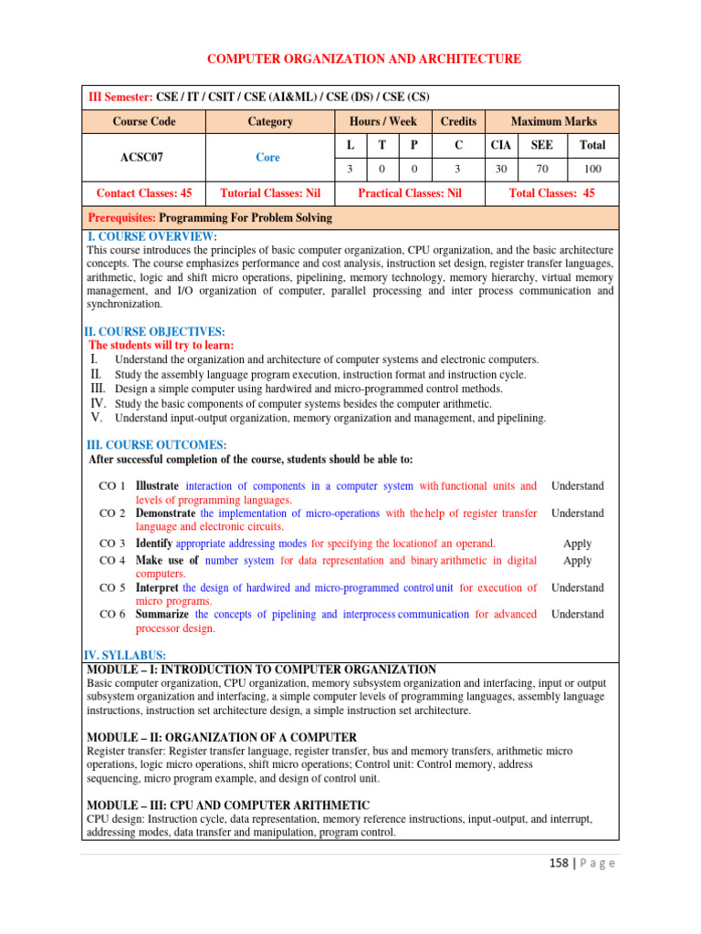 Computer Organization And Architecture Pdf Central Processing Unit Input Output