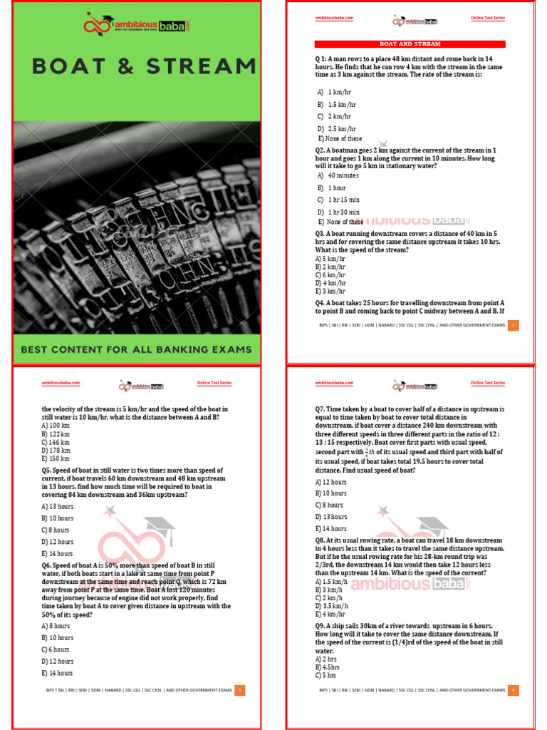 Boat and Stream PDF by Ambitious Baba | PDF | Speed | River