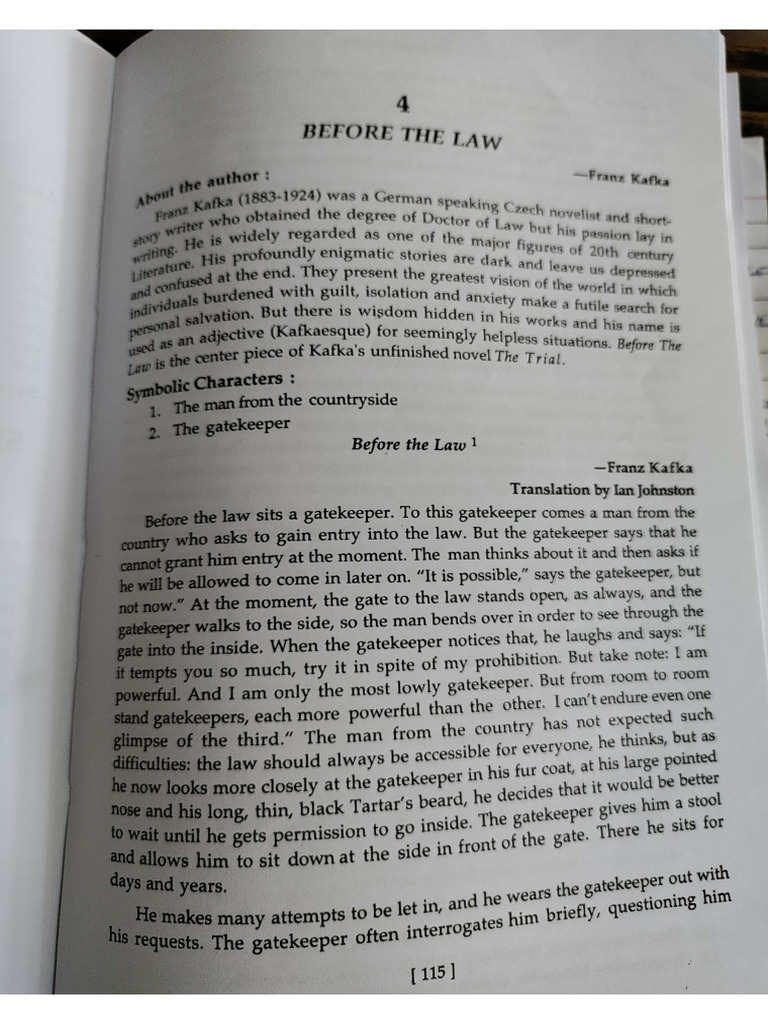 2.1 Before The Law - Franz Kafka | PDF
