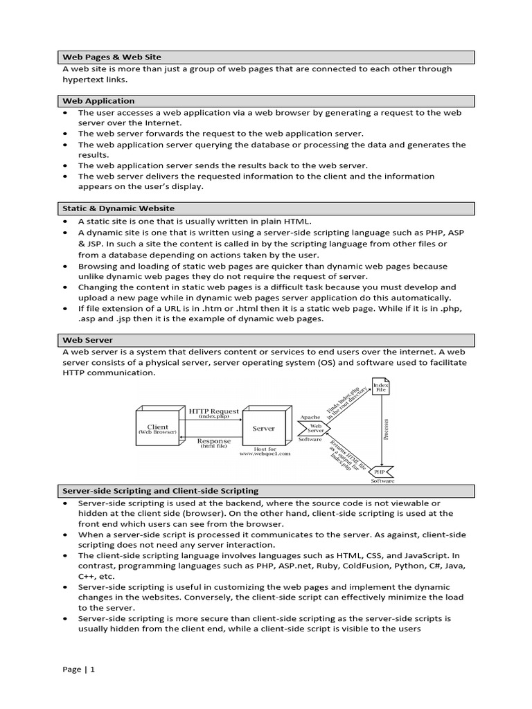 Web System & Technologies Notes | PDF | Dynamic Web Page | World Wide Web Web System & Technologies Notes | PDF | Dynamic Web Page | World Wide Web
