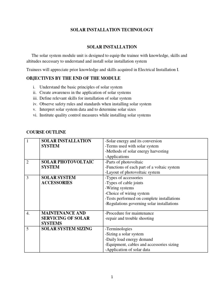 Solar Installation Notes 1-1 | PDF | Photovoltaics | Solar Panel
