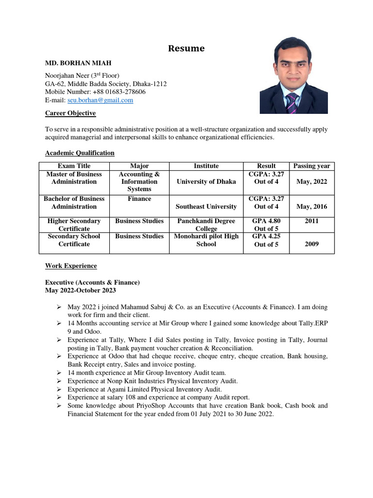 Borhan-CV | PDF | Business | Business Economics