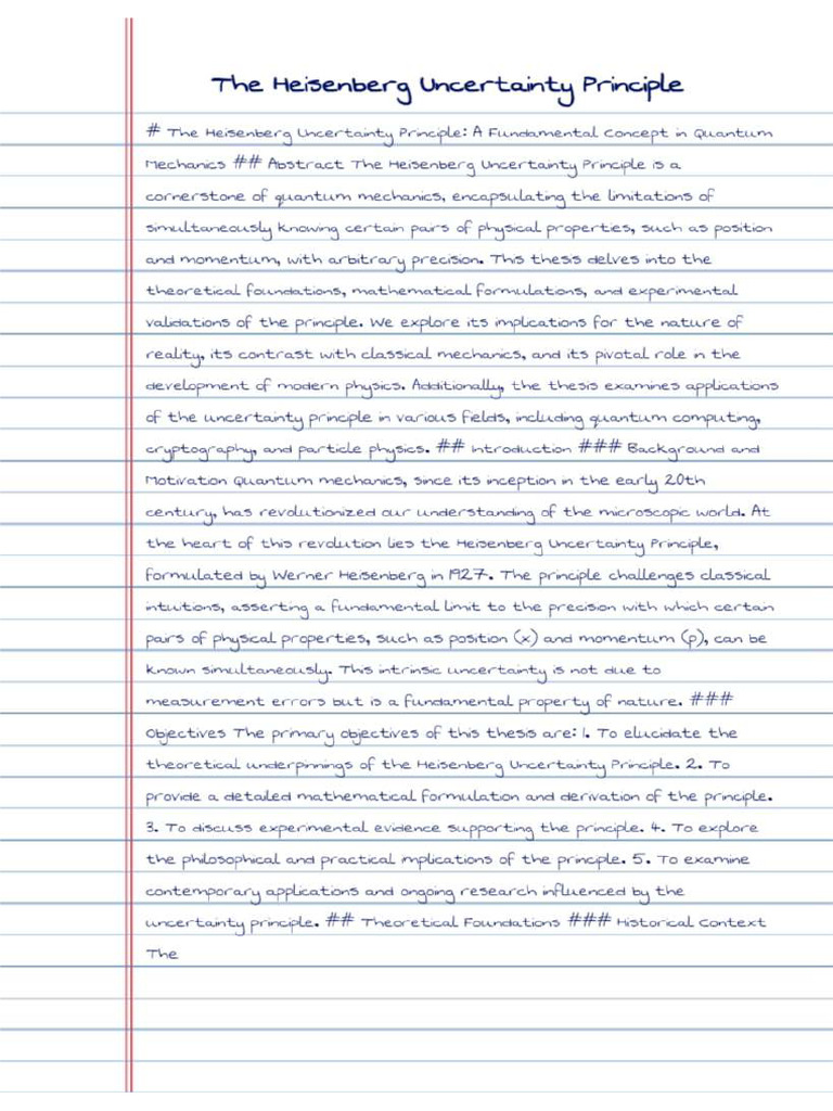 The Heisenberg Uncertainty Principle | PDF