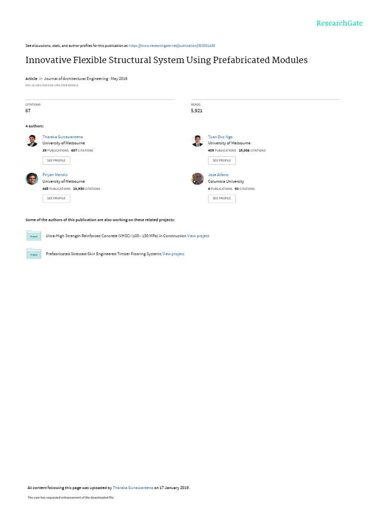 Prefab Modular Structural System Pdf Concrete Force