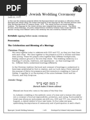 Jewish Wedding Ceremony Program Sample