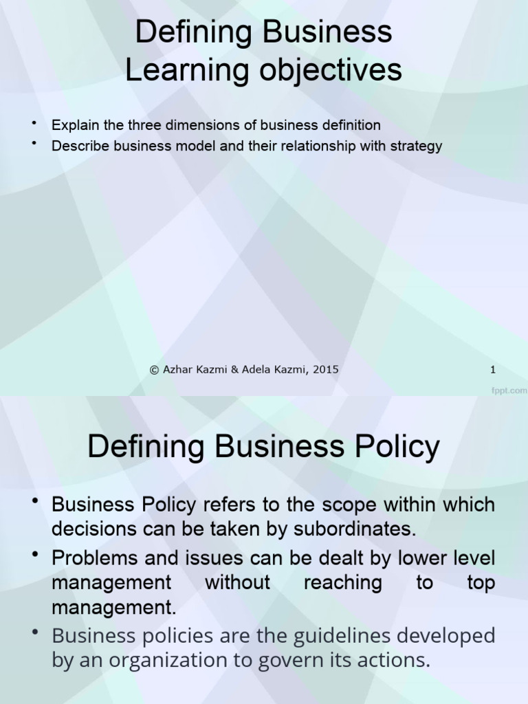 Defining Business - What We Do | PDF | Business Model | Strategic ...