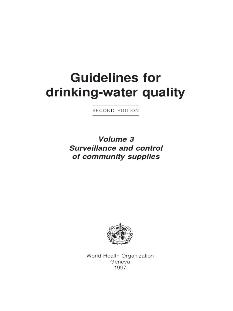 Guidelines For Drinking Water | PDF | Drinking Water | Water Quality