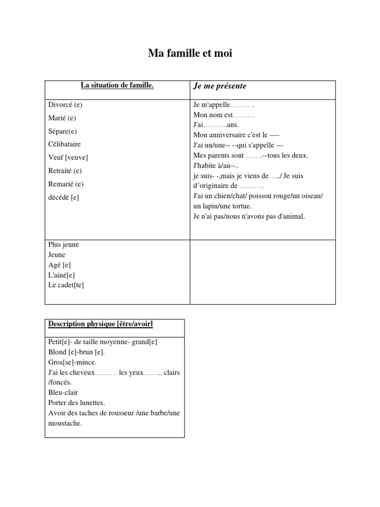 Ma famille et moi : relations et défis | PDF | Livres de cuisine ...