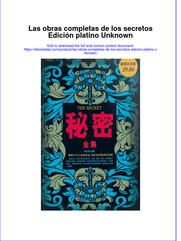 PDF of Las Obras Completas de Los Secretos Edicion Platino Unknown Full Chapter Ebook | PDF ...