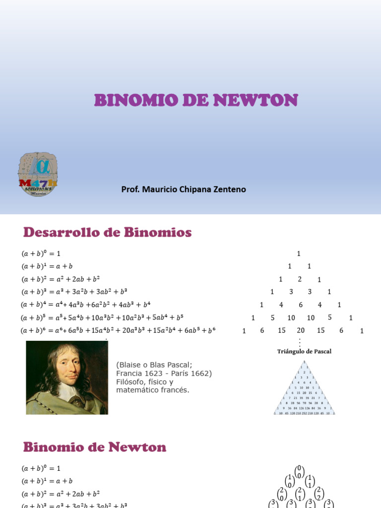 Desarrollo del Binomio de Newton | PDF | Álgebra | Matemáticas