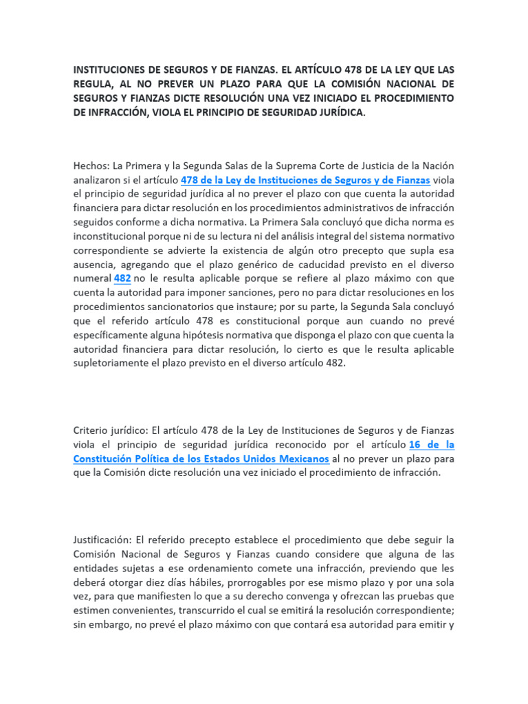Instituciones de Seguros y de Fianzas | PDF | Debido al proceso | Gobierno