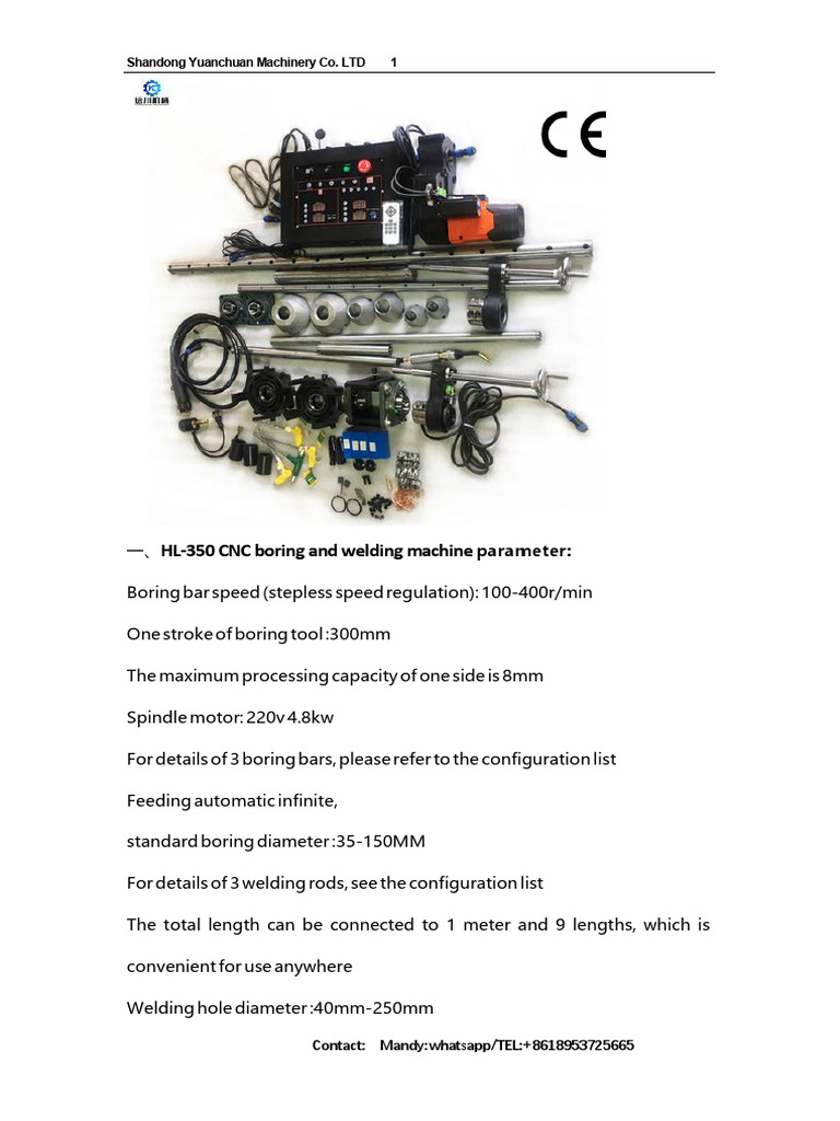 HL-350 CNC Boring & Welding Machine | PDF | Welding | Construction