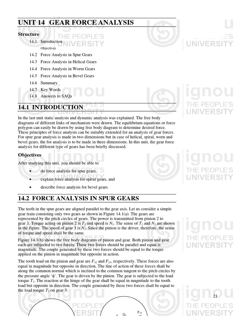 Unit 14 | PDF | Gear | Force
